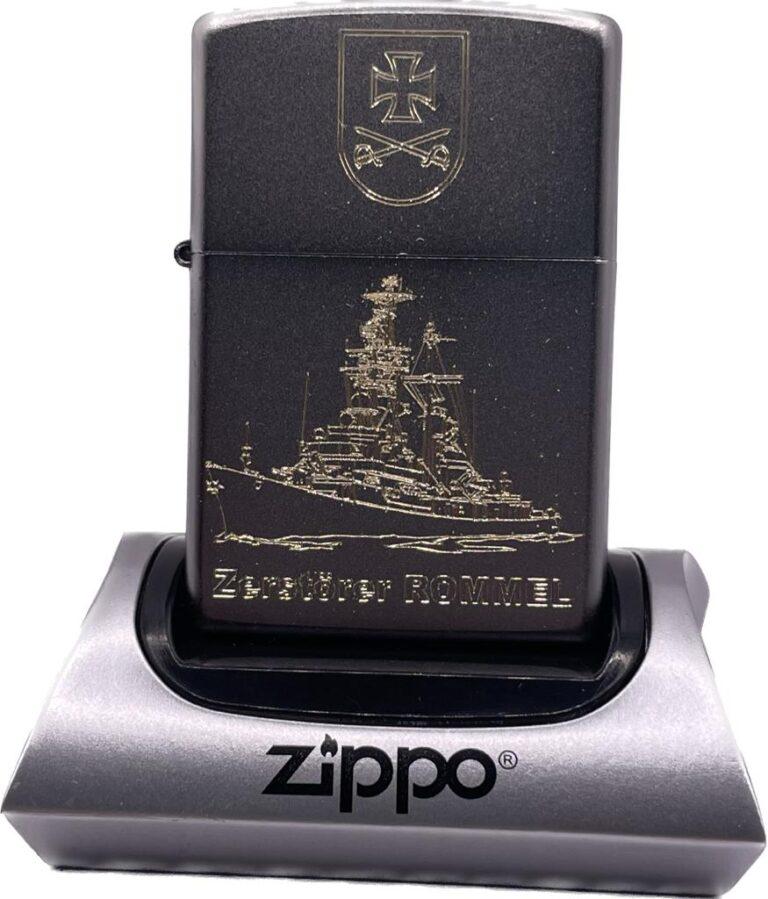 D187 Zerstörer ROMMEL – ZIPPO Sturmfeuerzeug m. Diamantgravur – German ...