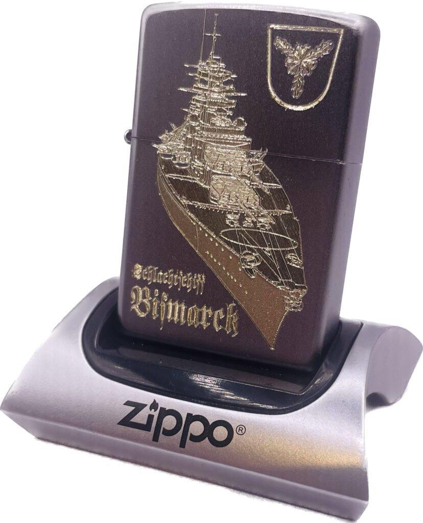 Schlachtschiff Bismarck WK WH – ZIPPO Sturmfeuerzeug m. Diamantgravur ...