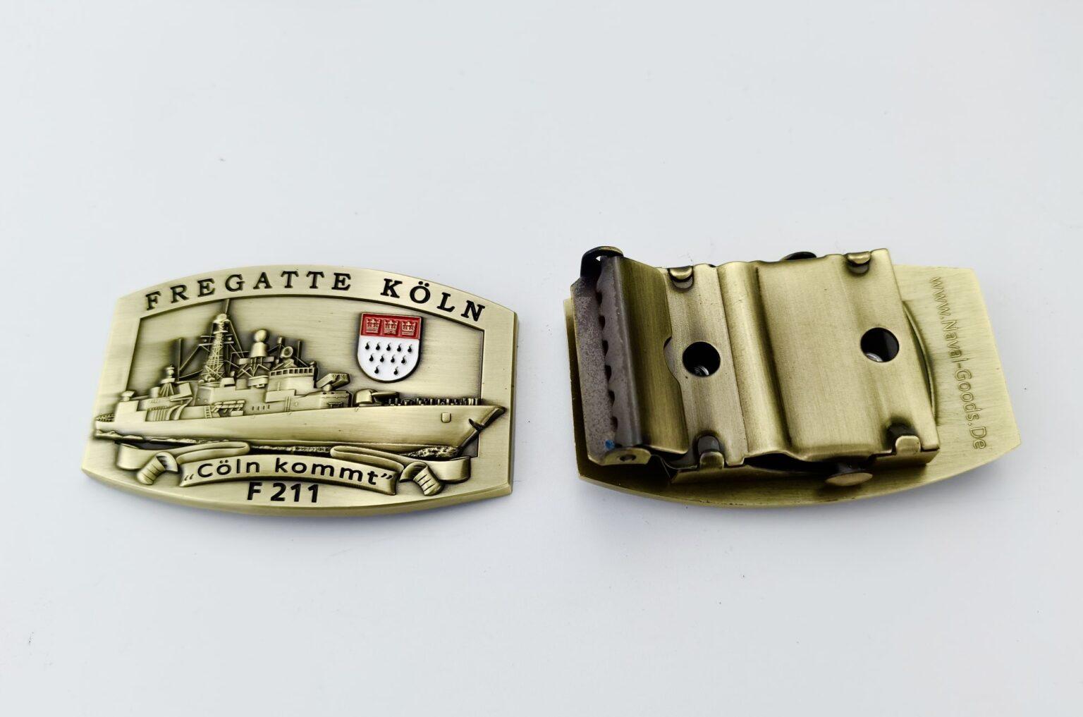 F211 Fregatte KÖLN - Gürtelschnalle massiv - German Navy - Naval-Goods