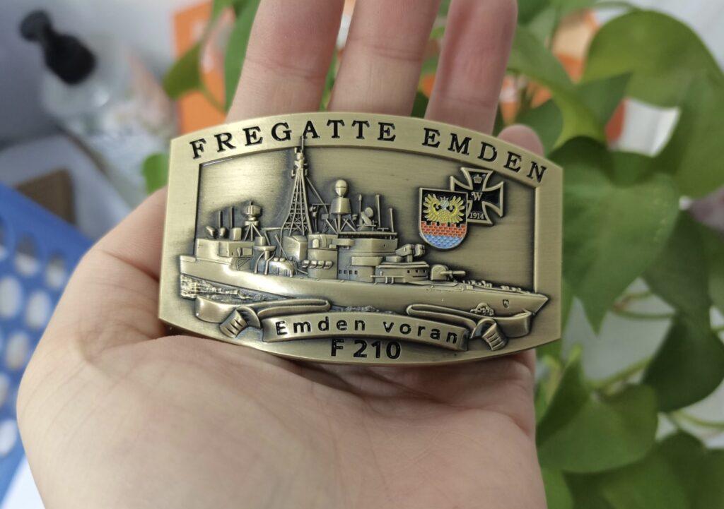 F210 Fregatte EMDEN EK - Gürtelschnalle massiv - German Navy - Naval-Goods